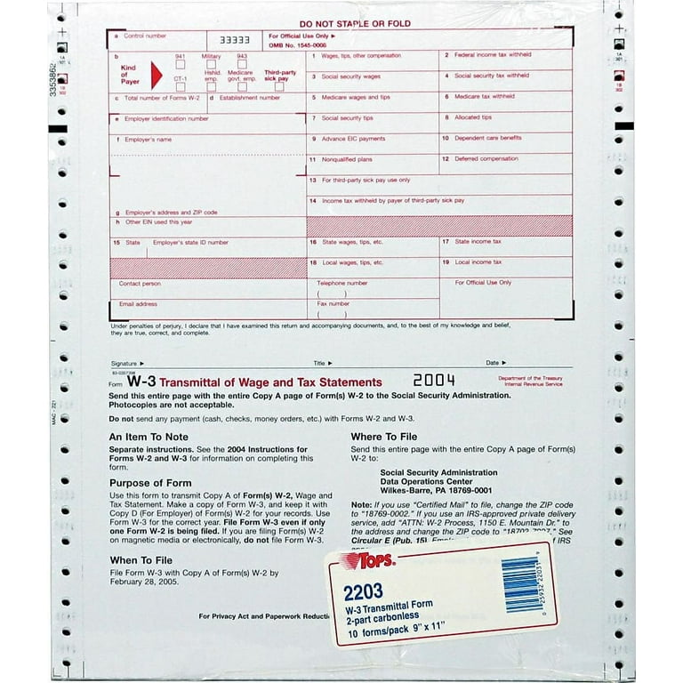 Learn How To Fill The Form W 3 Transmittal Of Wage And Tax Statements