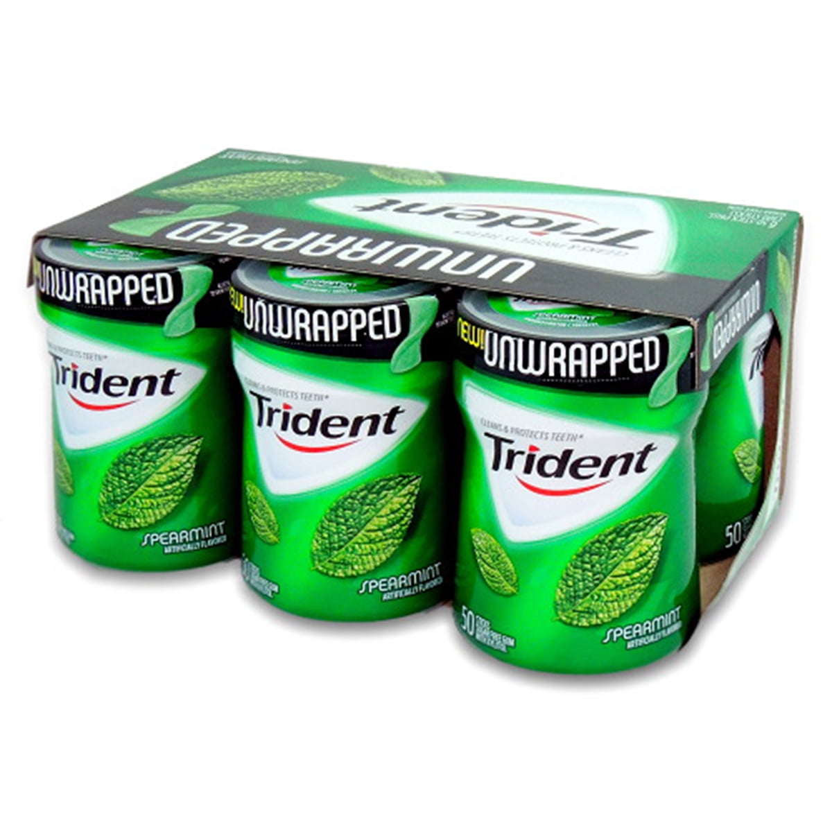 Trident Unwrapped Sugar Free Gum (Spearmint, 50-Piece, 6-Pack ...