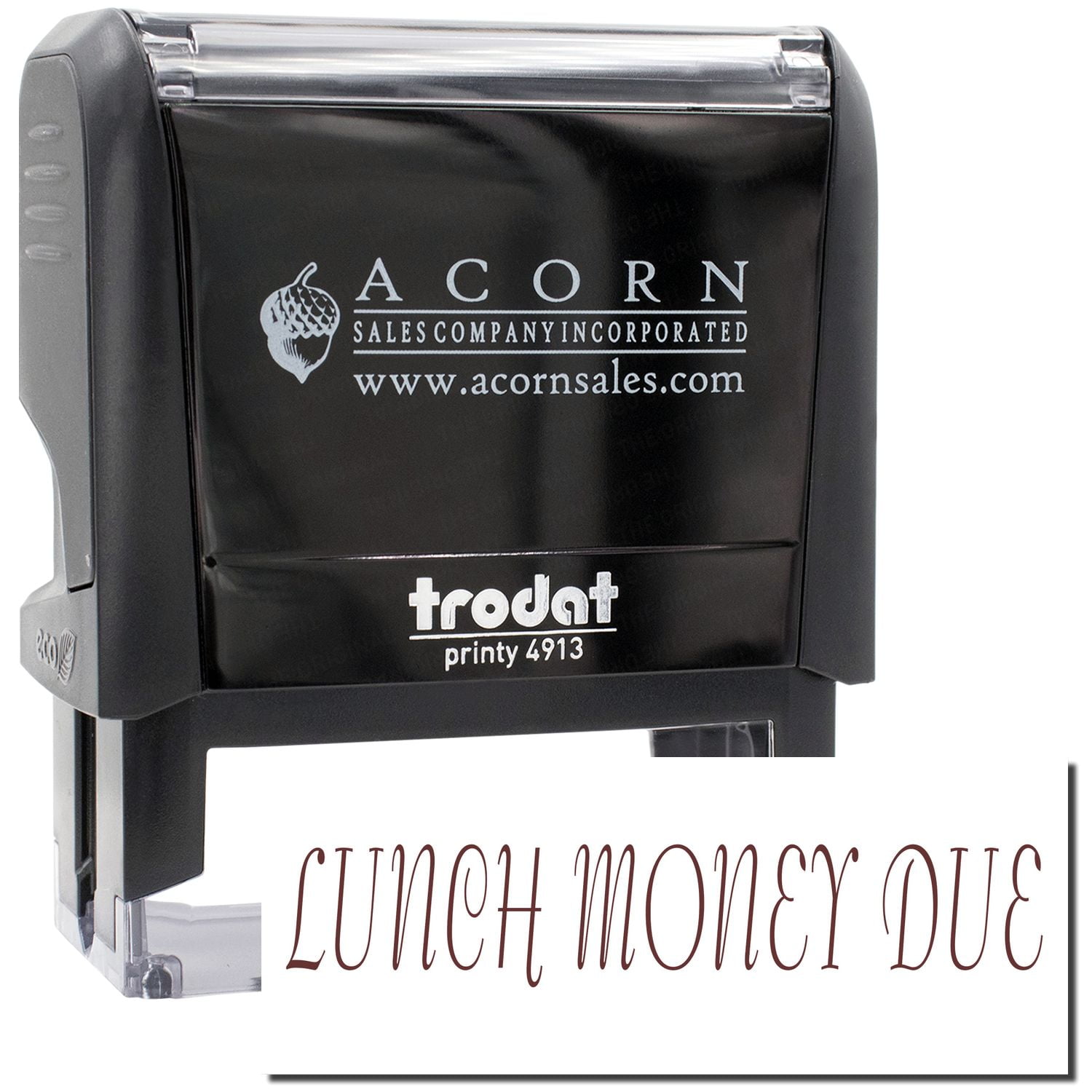 Large Self-Inking Lunch Money Due Stamp, Trodat Printy 4913, Press and ...
