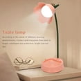 Pink Flower LED Desk Lamp with USB Charging, Eye Protection, Ideal for ...