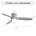 52 Inch Smart Ceiling Fan with Light - 3 ABS Blades, 6-Speed Reversible ...