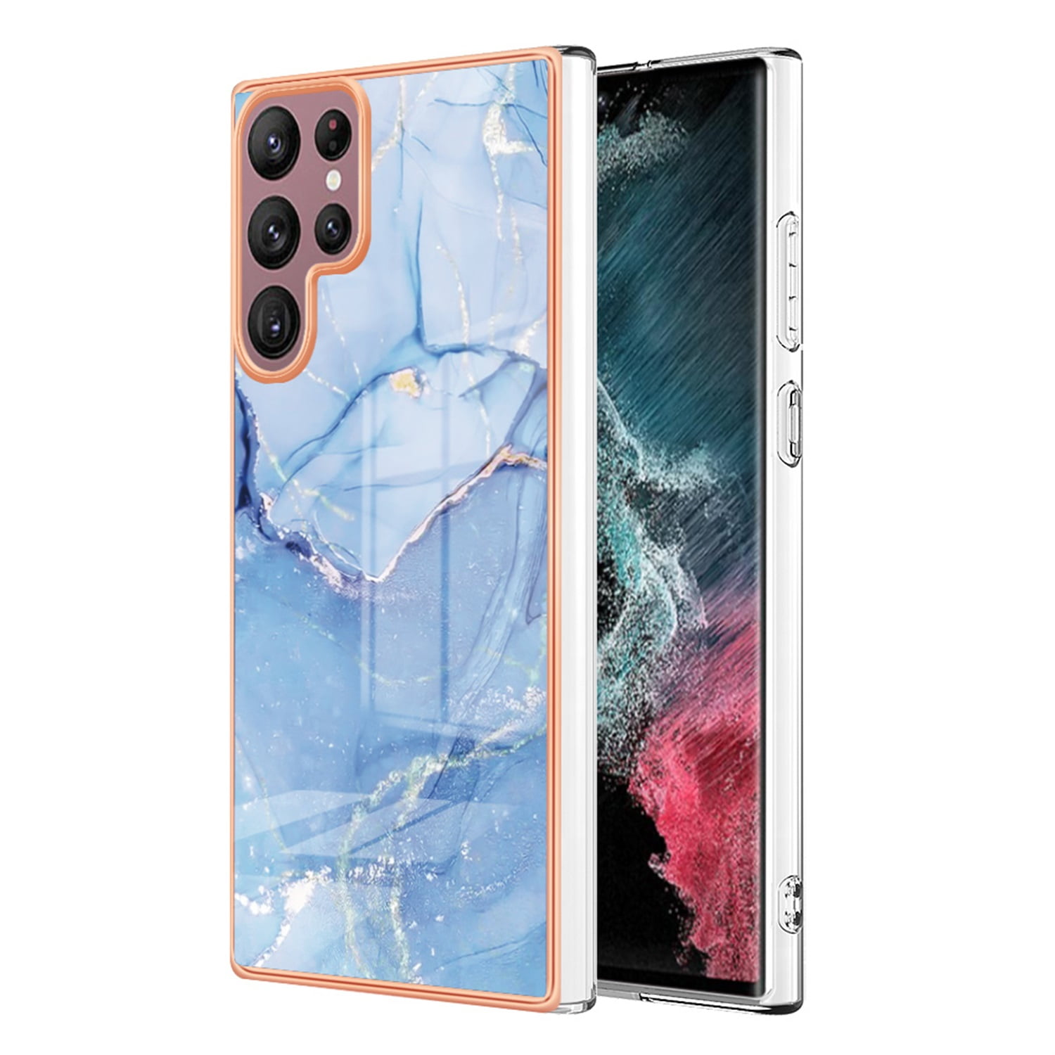 SaniMore Electroplated Marble Case for Samsung Galaxy S22 Ultra ...