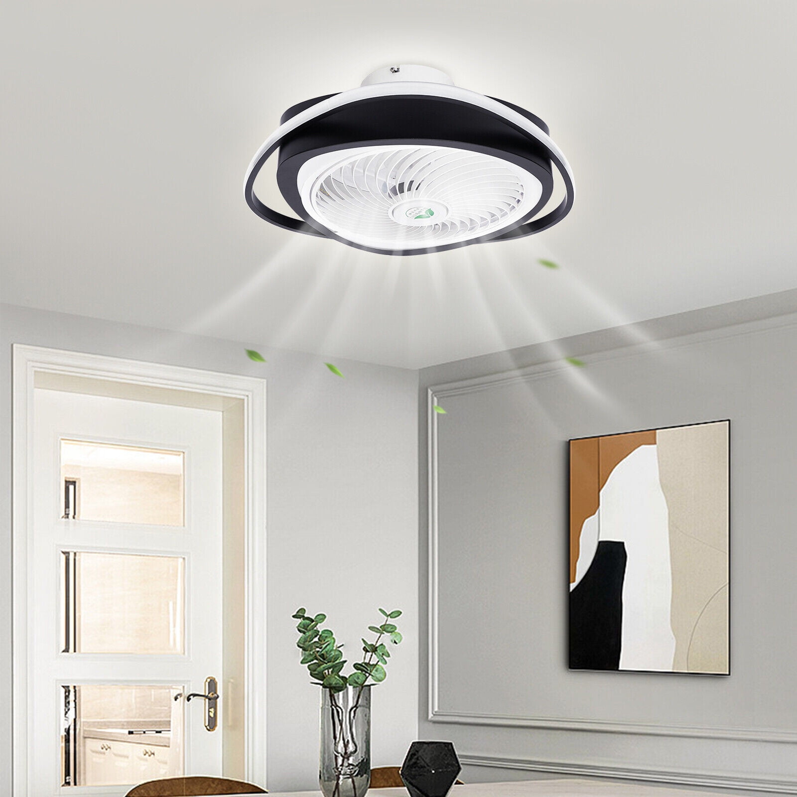 Dimmable Modern Ceiling Fan Light LED Chandelier Fan Pendant Lamp 3 ...
