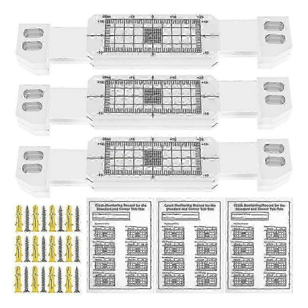 2025 Latest Model 3 Pcs Crack Monitoring Record, Acrylic Corner Tell ...