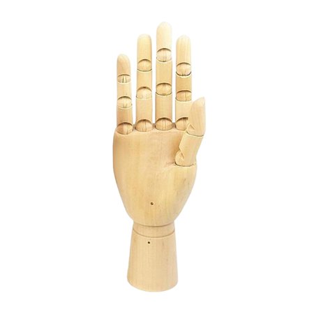Art Mannequin Hand, 10" Wooden Sectioned Articulated Right Hand Figure ...