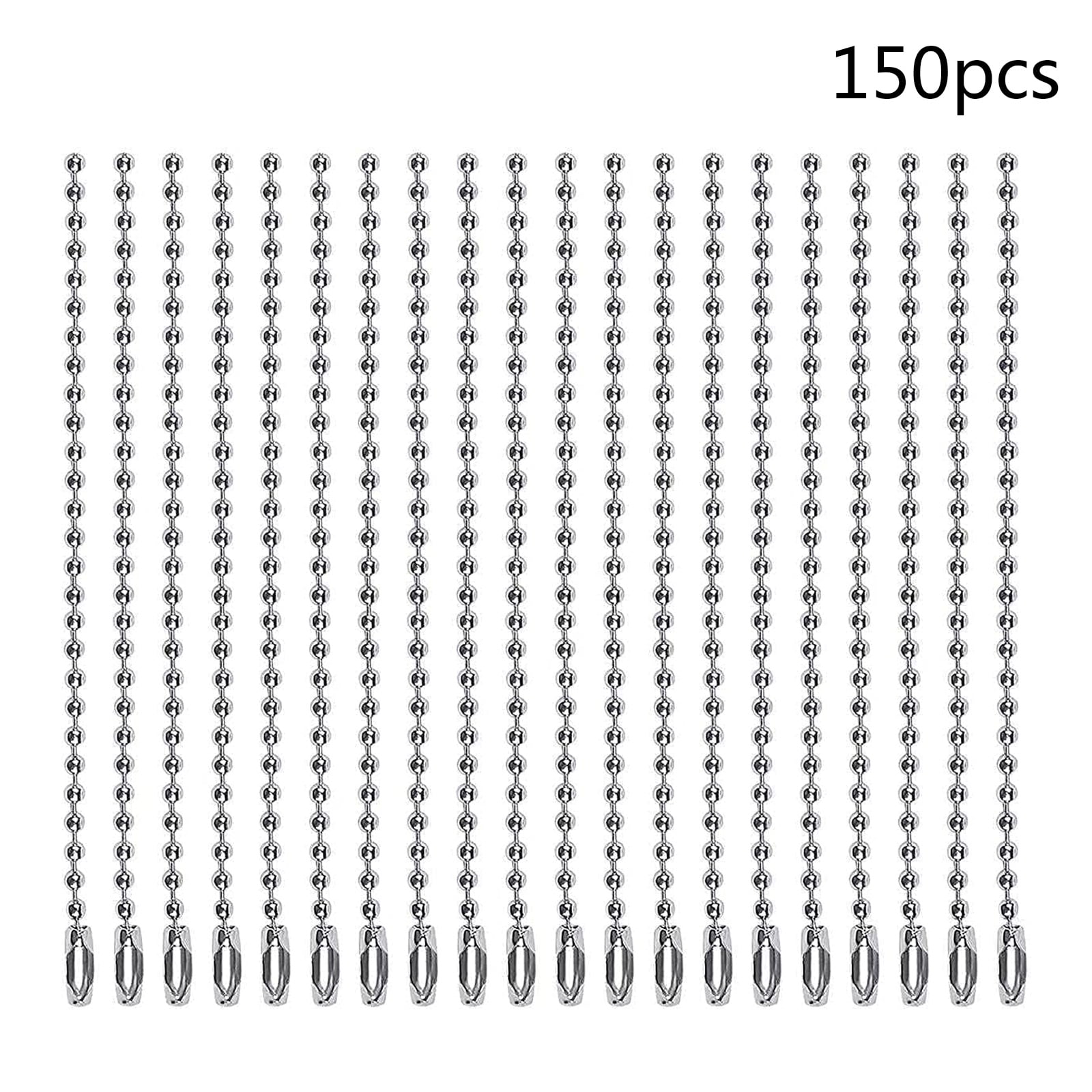 150 Pcs Round Bead Connector Clasp 1.5 mm Diameter Ball Chain Keychain ...