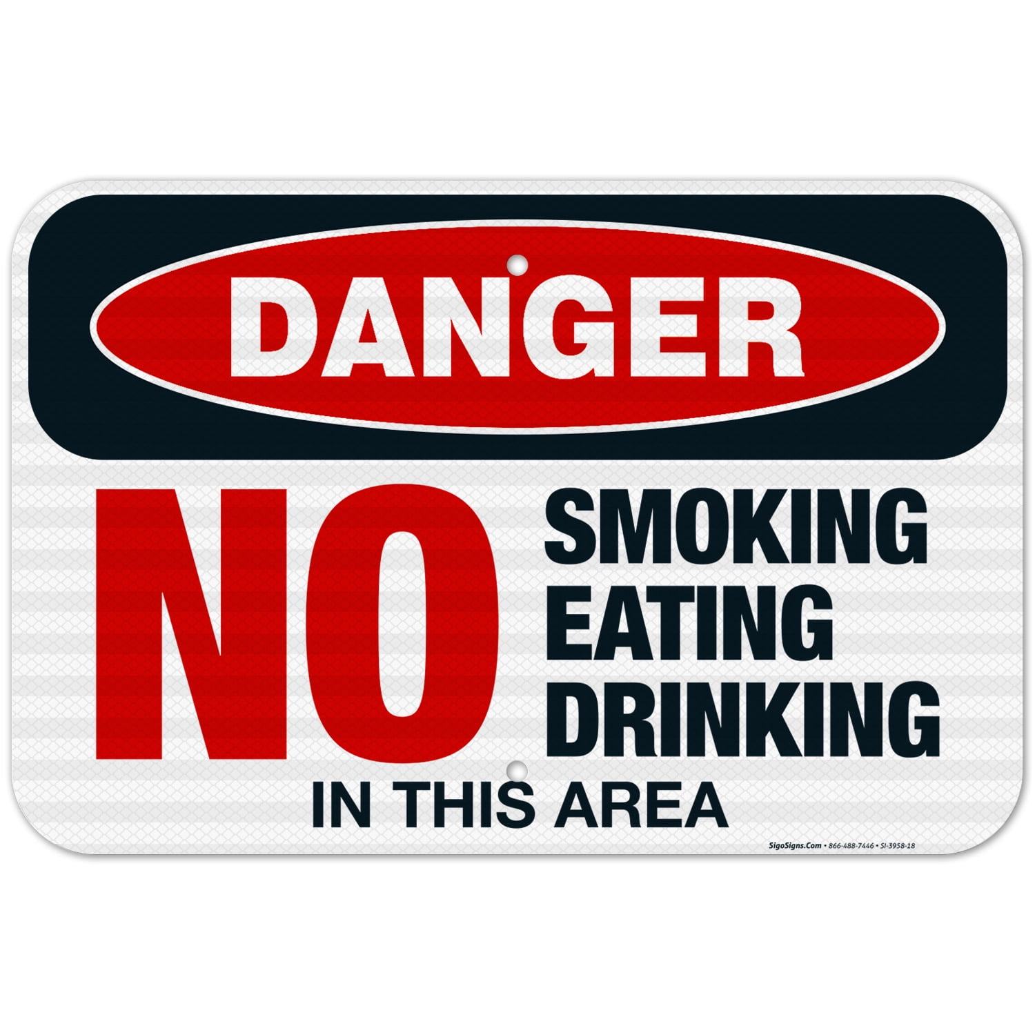 Danger No Smoking Eating Drinking In This Area Sign, OSHA Danger Sign ...