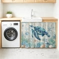 Blue Teal Turtle Coastal Cabinet Curtains for Kitchen 10"W x 11"L ...