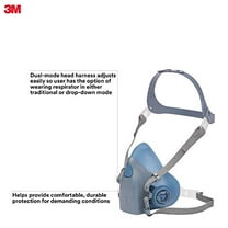 3M Reusable Respirator, Half Face Piece 7502, Use with Bayonet ...