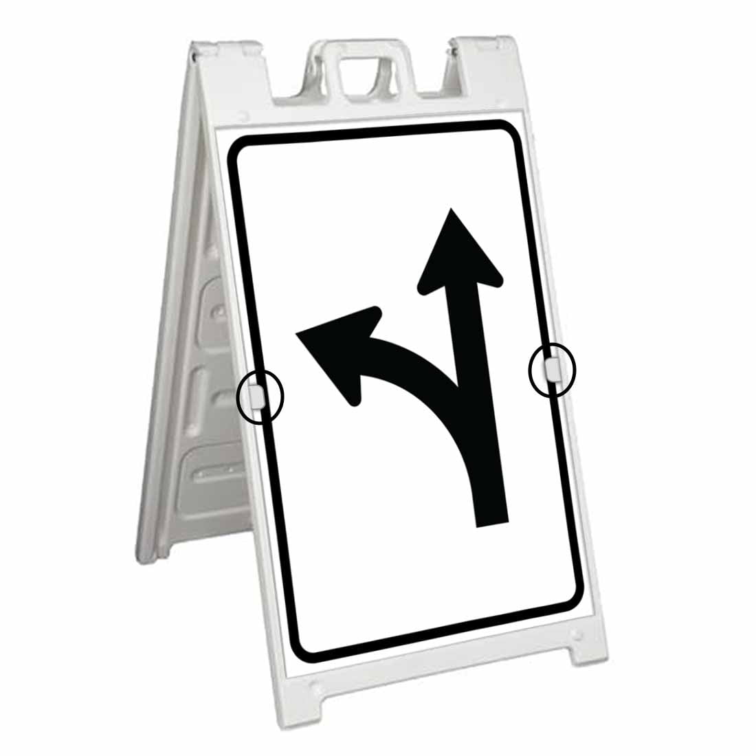 Left Turn Or Straight (24" X 36") Deluxe A-Frame Signicade, Includes 2 ...