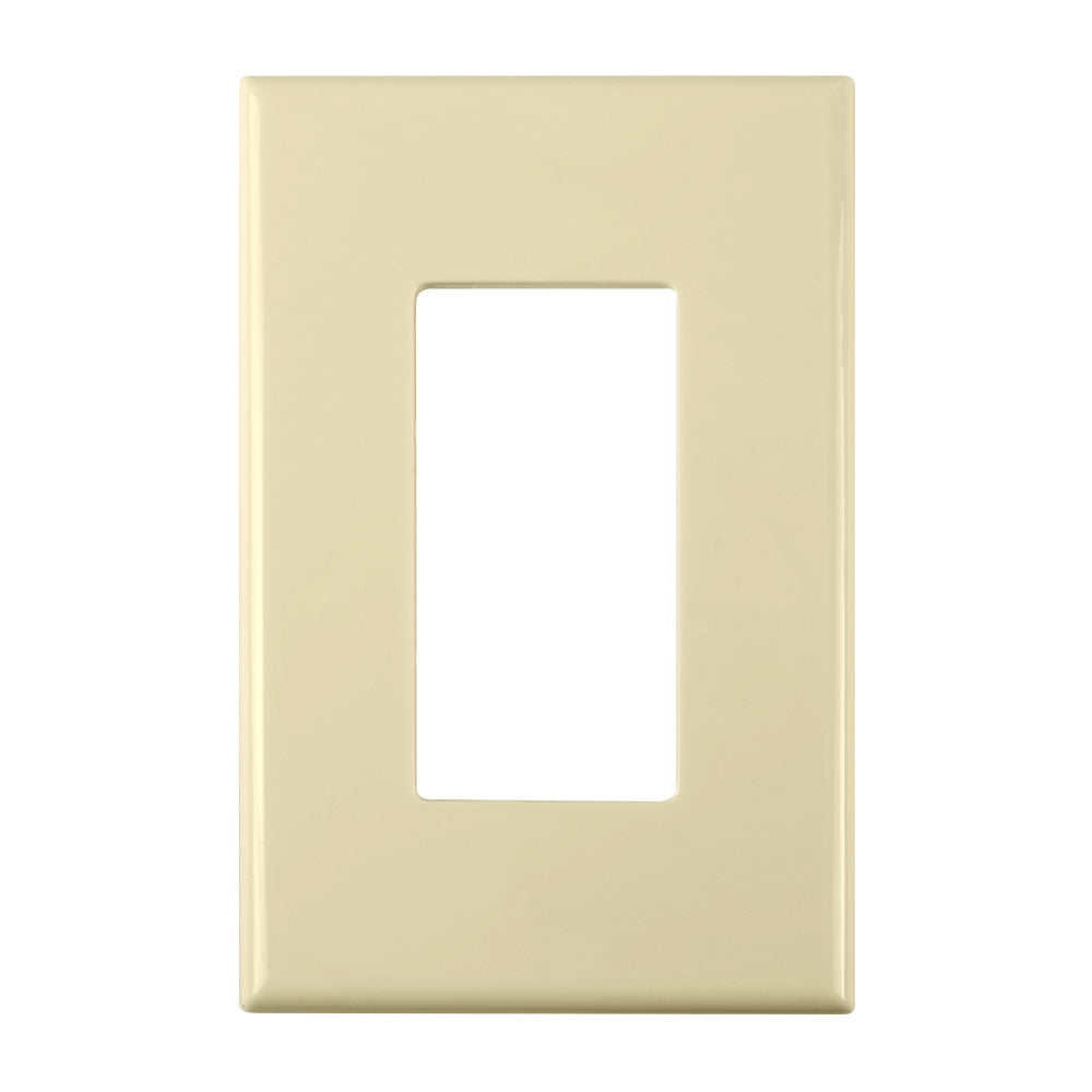 Construct Pro Single Gang Wall Plate with Screwless Face (Color: Ivory ...