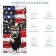 4th of July Beach Towel Patriotic Deer Head Dripping Paint Absorbent ...