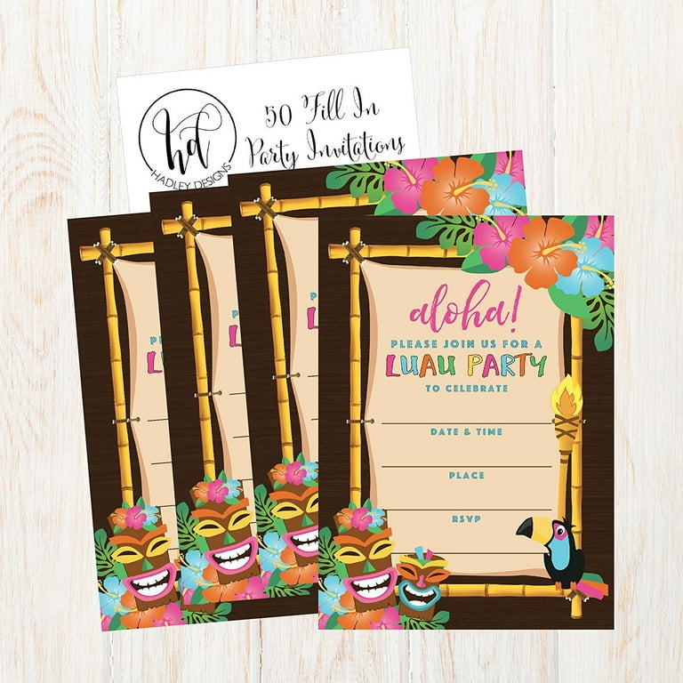 Luau Party Invitations