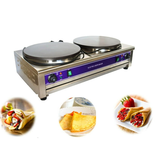 Techtongda Electric Griddles Commercial Double Crepe Maker Non-Stick ...