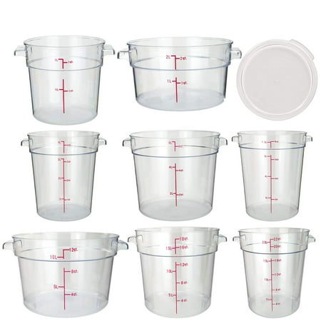 Tiger Chef Set Of 8 Commercial Grade Clear Food Storage Round ...