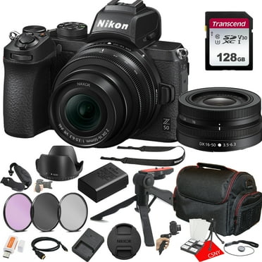 Nikon Z50 Kit: Mirrorless Camera, NIKKOR 16-50mm VR Lens, 64GB Card ...