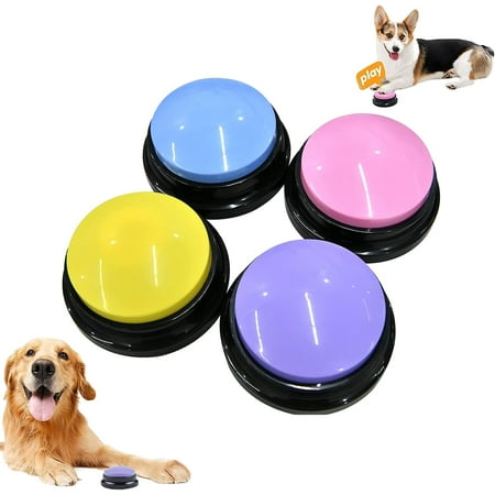 Set of 4 Communication Dog Button, Dog Talk Button, Recordable Dog ...