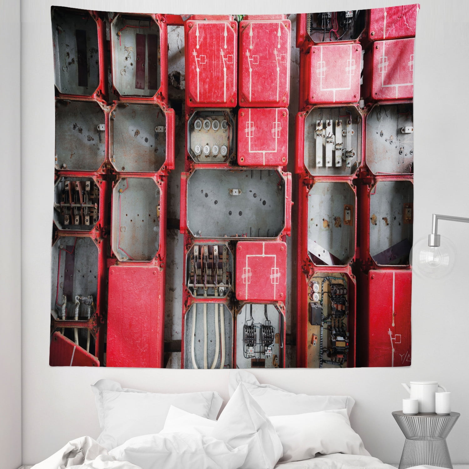 Industrial Tapestry, Fuse Cabinet Close up Photo Industrial Type ...