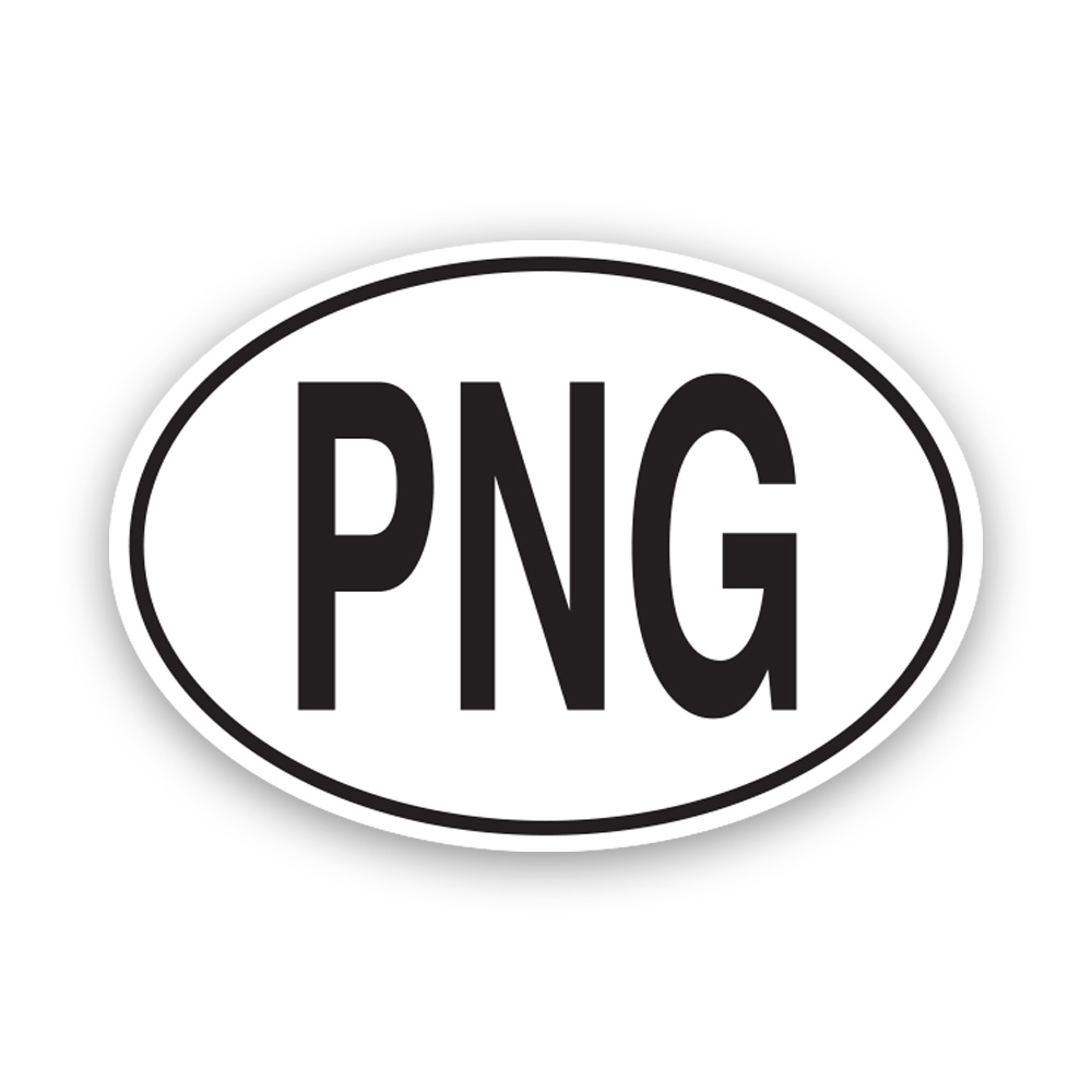 PNG Papua New Guinea Country Code Oval Sticker Decal - Self Adhesive ...
