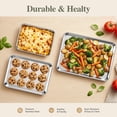 TINANA Baking Sheet Set of 2, Stainless Steel 16x12x1 inches, Mirror ...