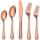 Copper Silverware Flatware Set, Moxinox 20-Piece Stainless Steel ...