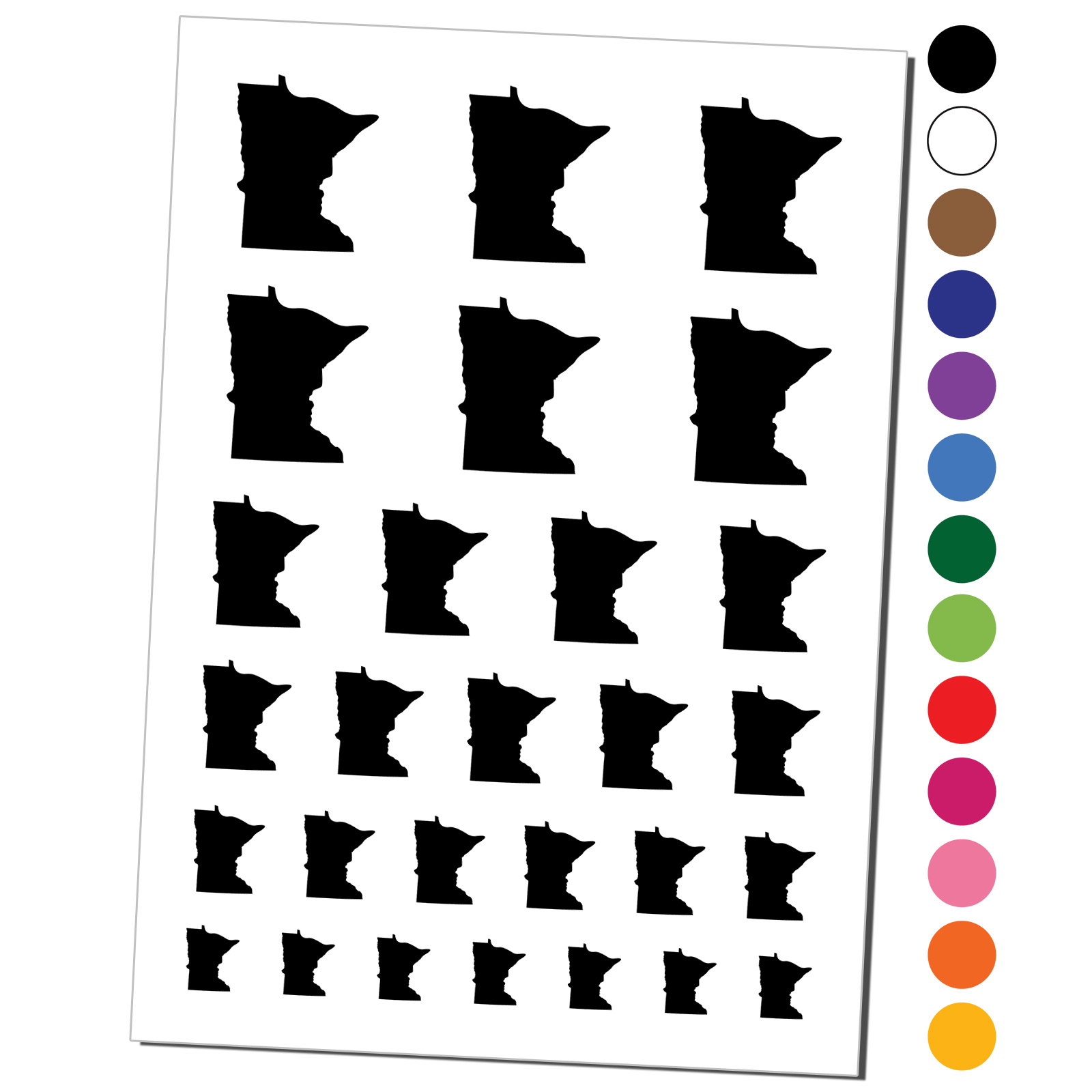 Minnesota State Silhouette Water Resistant Temporary Tattoo Set Fake ...