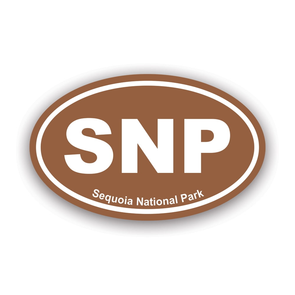 Sequoia National Park Brown Oval Sticker Decal - Self Adhesive Vinyl ...