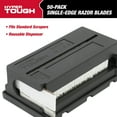 Hyper Tough Steel Single Edge Razor Blades with Dispenser 50 Pack for ...