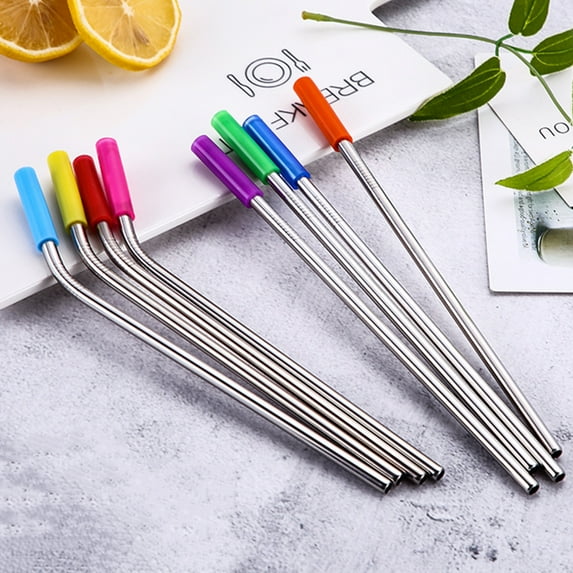 4Pcs Dream Lifestyle Reusable Stainless Steel Straws, Metal Bent ...