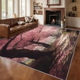 Cherry Blossom Tree Area Rug, Pink Floral Landscape Pattern Carpet ...