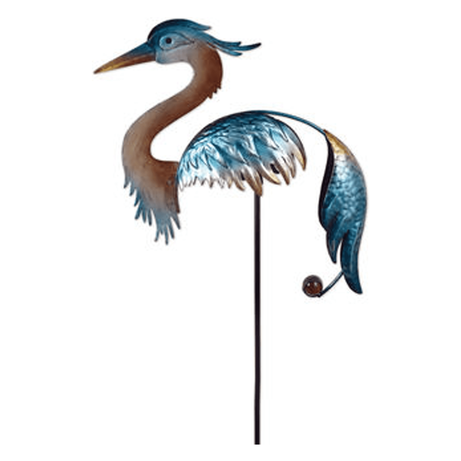 Metal Great Blue Heron Balancer Spinner Garden Stake Outdoor Decor ...