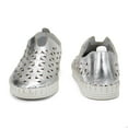 Eric Michael Women's Inez Leather Slip-On Flat Comfort Shoes, Silver,6 ...