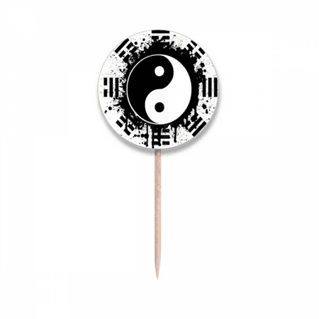 Eight Diagrams Taiji Yin-yang China Pattern Toothpick Flags Round ...