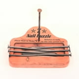 7 Nail Balance Puzzle Wood Block Game Pocket Brain Teaser IQ Magic ...