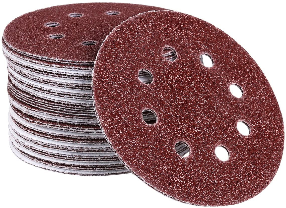Hook and Loop Sanding Discs 8 Hole 5 Inch Sandpaper Round Shape（A Pack ...