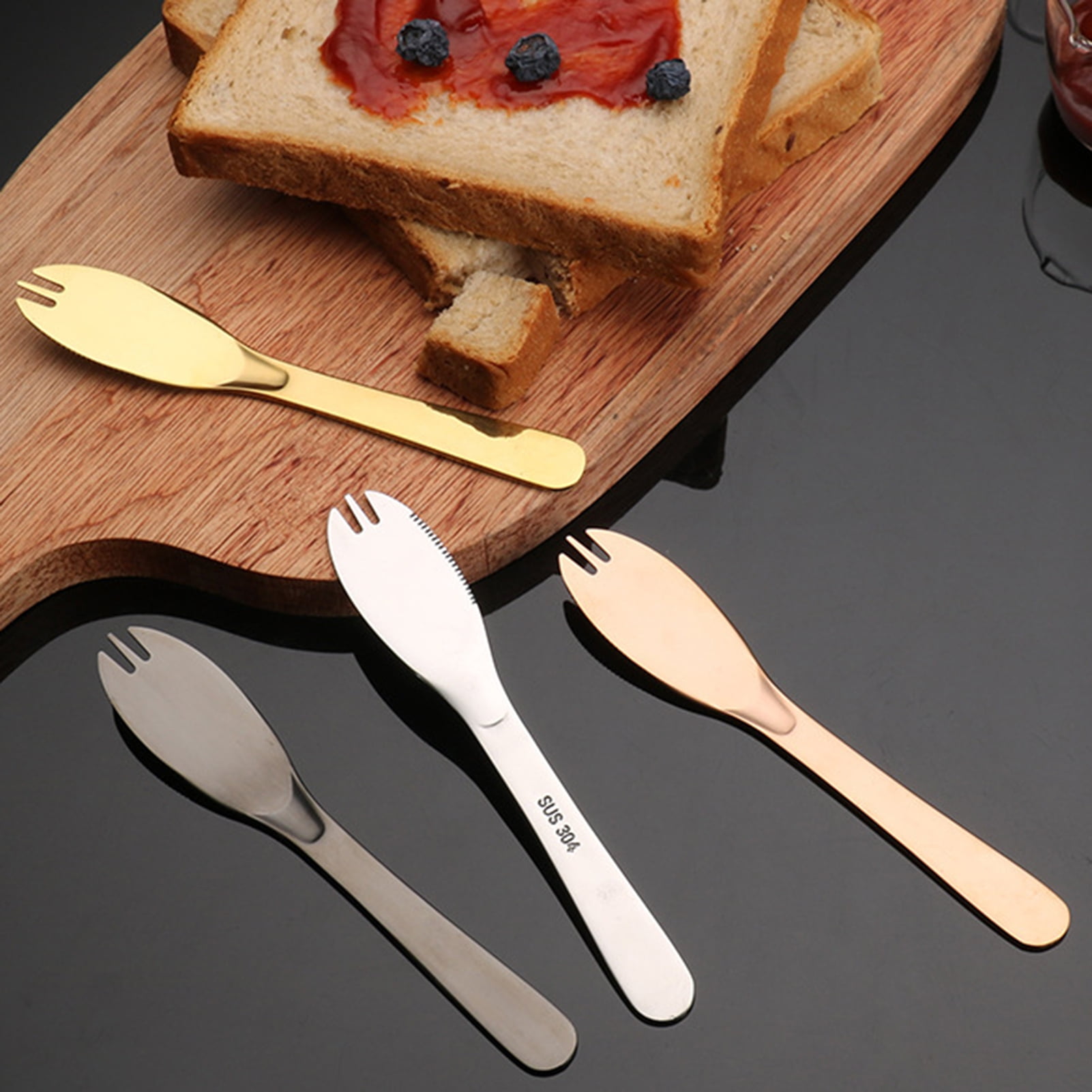 Papaba Dessert Fork Saw-Tooth Design Polish Surface Excellent Bread ...