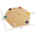 Hey! Play! Classic Wooden Marble Strategy Game Set for Family Travel ...