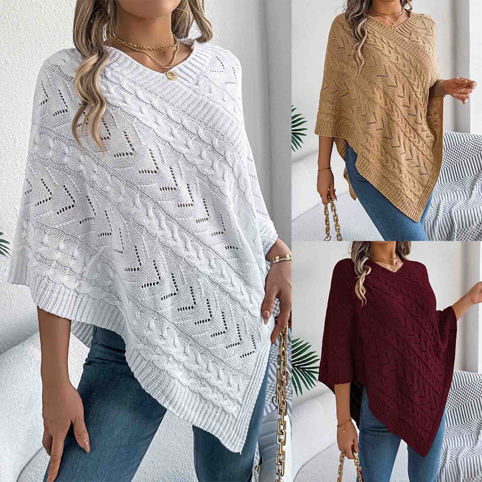 Click here for Nfurl Women Poncho Knitted Sweaters 2025 Trendy As... prices