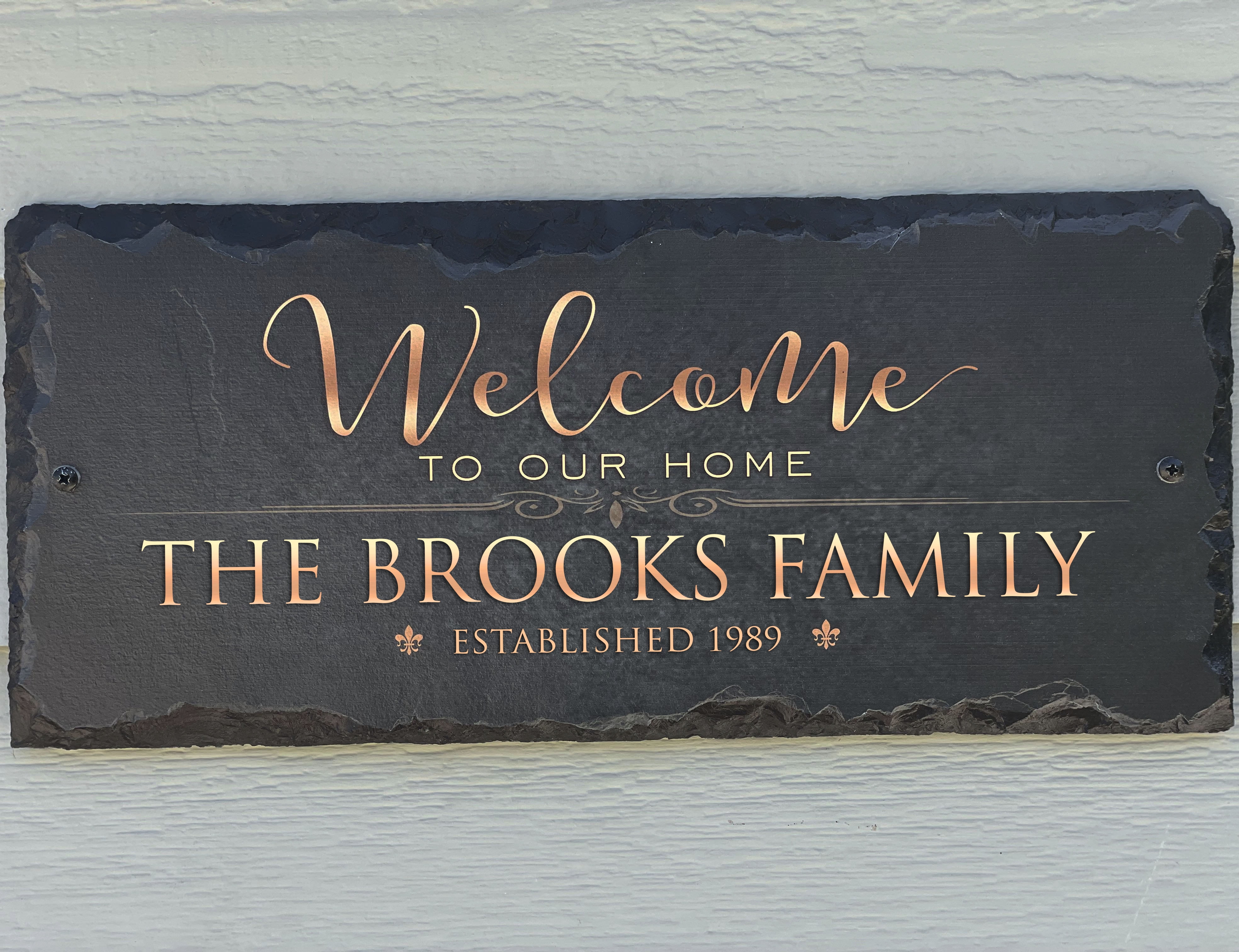 Beautifully Handcrafted and Customizable Slate Home Address Plaque (18 ...