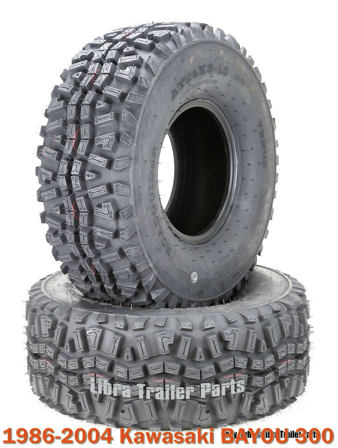 (2) 24x11x10 6PR ATV Rear Tire Set for 1986-2004 Kawasaki BAYOU 300 ...