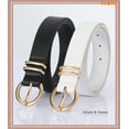 Whippy Womens Leather Belt Gold Buckle Waist Belts For Jeans Dress