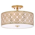 SAFAVIEH Vera 3-Light Chain-Link 15 in. Dia. Flush Mount, Gold ...