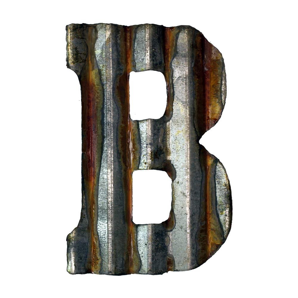 Custom Cut Decor 8'' Rusty Galvanized Corrugated Metal Letter - B ...