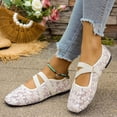 Alkepwun Mary Jane Shoes Women Breathable Mesh Floral Embroidery Lace ...