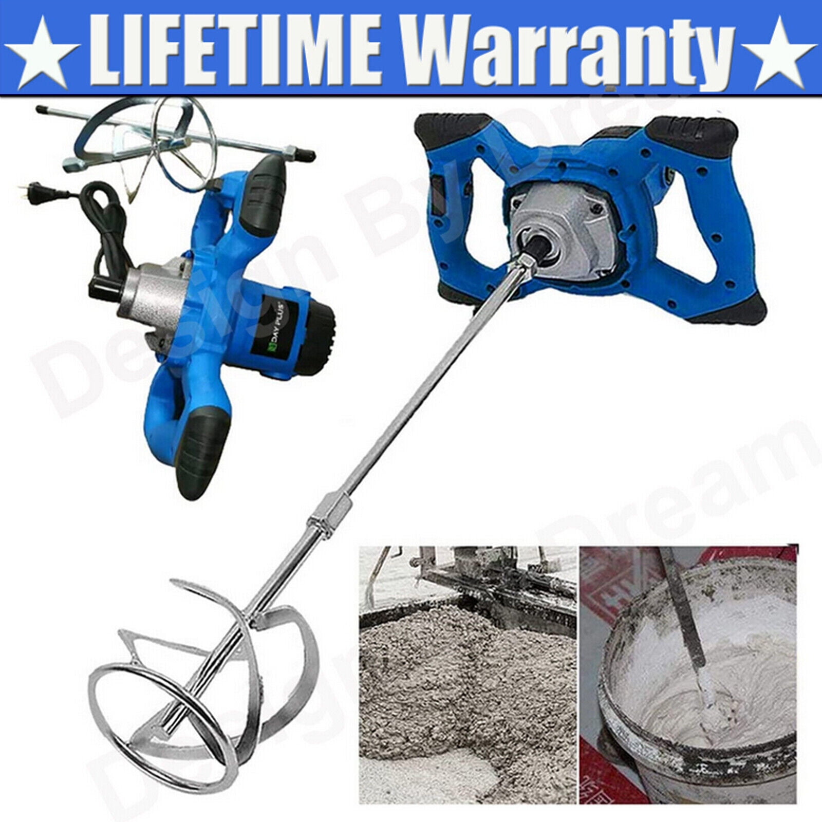 Bowoshen 2600W Electric Hand-Held Cement Mixer Stirring Tool with M14 ...