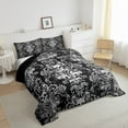 Adults Grey Damask Bedding Set Antique Victorian Baroque Comforter Set ...
