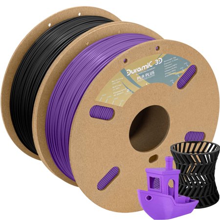 DURAMIc 3D PLA Plus Filament 1.75mm Black Purple 2 Pack, 1.75 PLA Pro ...