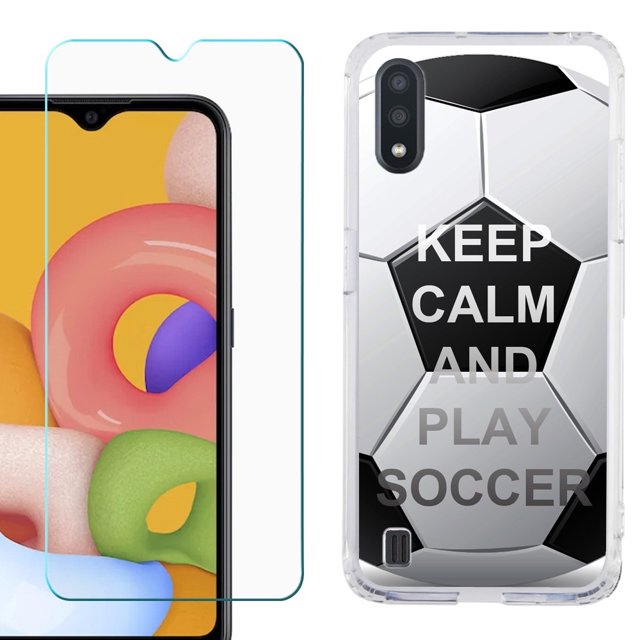 For Samsung Galaxy A01 Case, Slim-Fit TPU Phone Case, with Tempered ...
