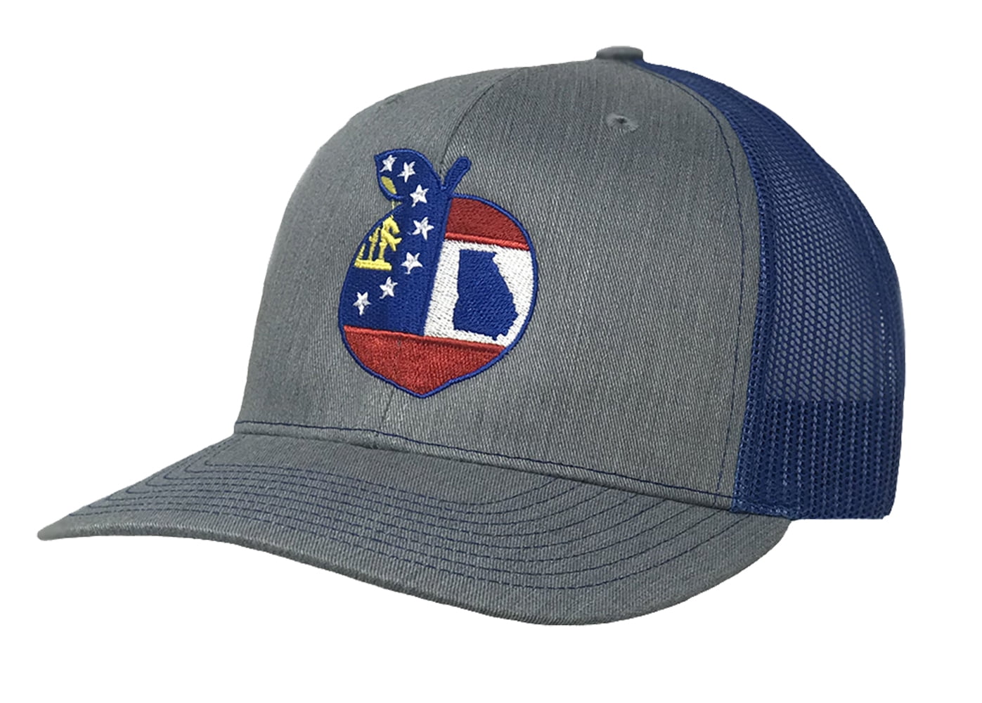 Heritage Pride Georgia State Flag Peach Trucker Hat-Demin, Royal Mesh ...
