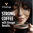 VitaCup Blended Mix Dark Roast Extra Shot Instant Coffee with Espresso, B12, Antioxidants, 24ct ...